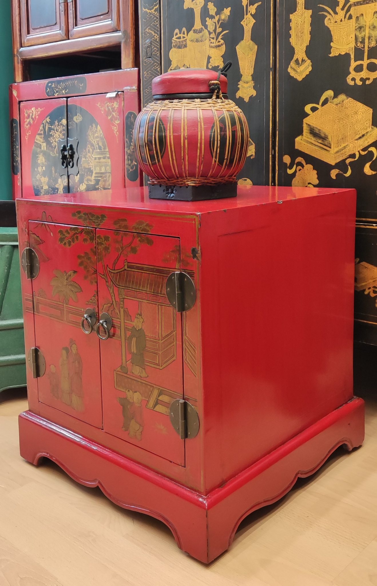 Petit meuble chinois rouge - La Malle d'Asie